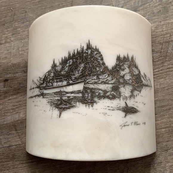no Brand | Art | Scrimshaw Like Etching Art By Alaskan Artist James R ...